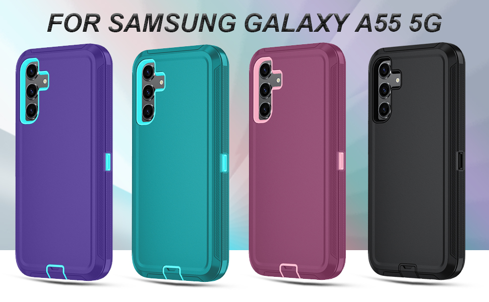 Amazon.com: Qinmay Phone Case for Samsung Galaxy A55 5G Case with HD Screen Protector, Heavy ...