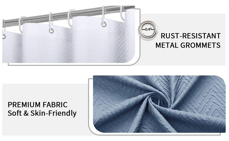 Amazon.com: Gibelle Ombre Blue Shower Curtain, 3D Embossed Textured Herringbone Fabric Shower ...