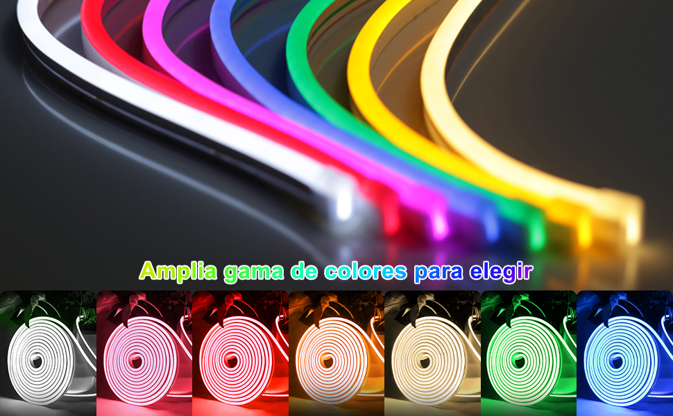 Tiras LED 10 Metros, Luces LED Neón con control de interruptor, IP66 Tiras LED impermeable, para ...