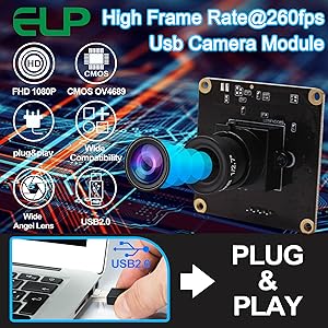 Amazon.com: ELP USB Camera Module 260fps High fps 2megapixel 1080p cmos ...