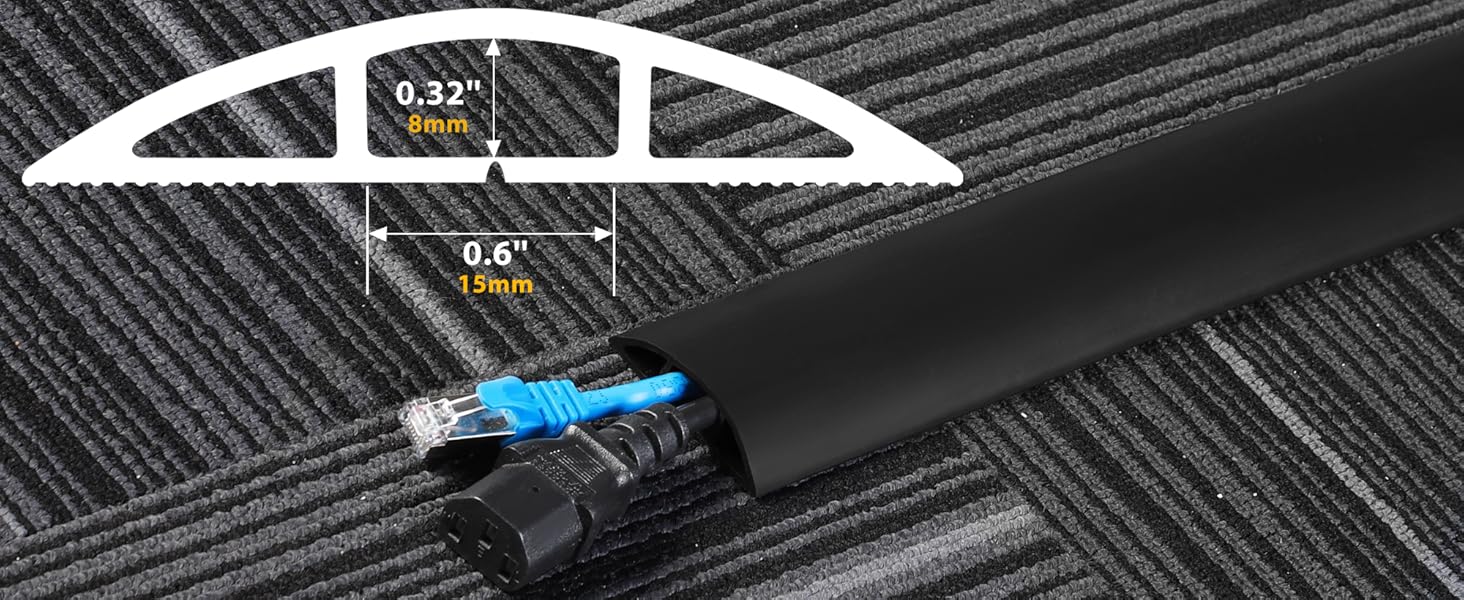 Amazon.com: ZhiYo Floor Cord Cover 10ft, Cord Hider Floor Hide ...