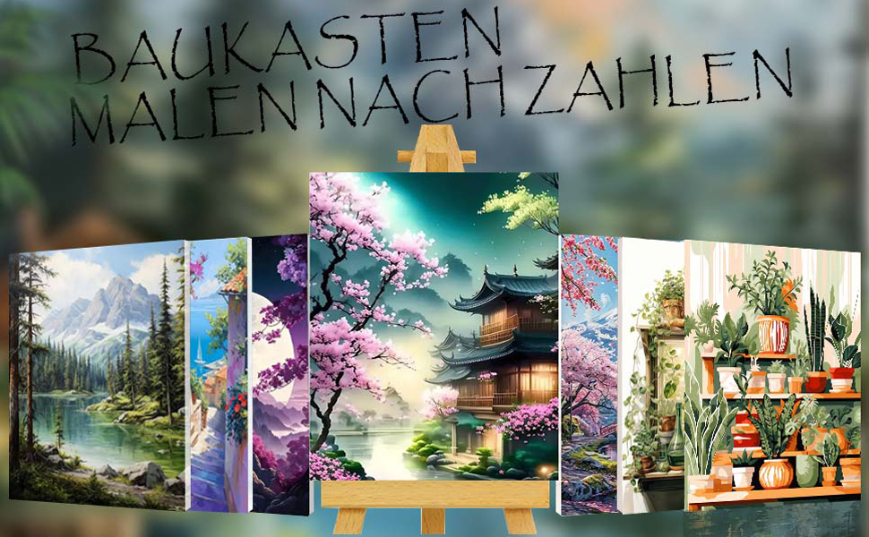 Gutluz Malen nach Zahlen Erwachsene Blumen- Paint by Numbers Adult Japan - cheerful painting ...