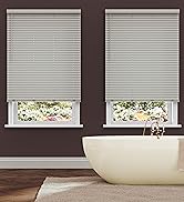 Amazon.com: 2 Inch Cordless Faux Wood Blind with Contemporary Valance ...