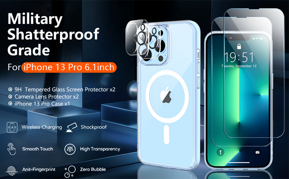 Amazon.com: SUPFINE Magnetic for iPhone 13 Pro Case (Compatible with MagSafe) (10FT Military ...