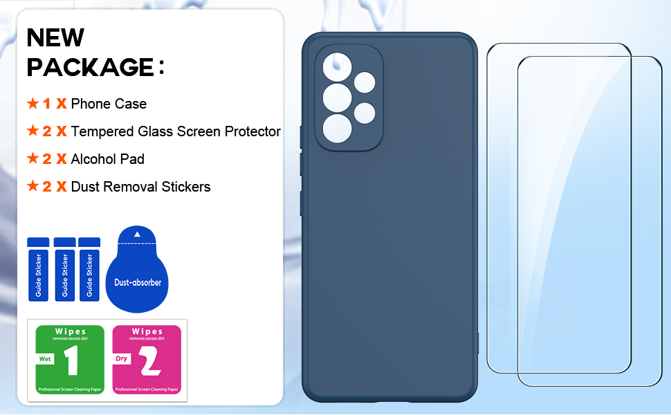 LeYi for Samsung Galaxy A53 5G Case with [2 x Tempered Glass Screen Protector], Full-Body ...