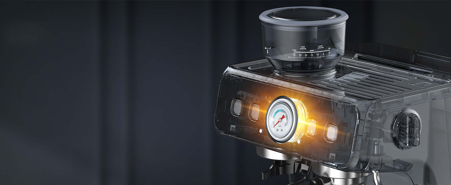 Amazon.com: Joy Pebble Espresso Machine,15 Bar Professional Espresso Maker with Barista Coffee ...