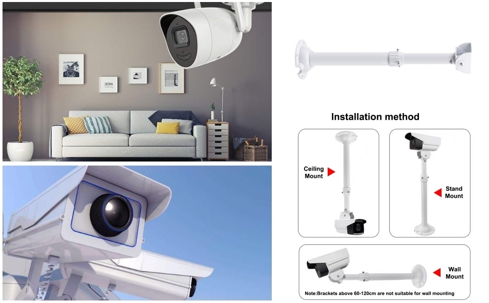 Amazon.com : V-Fiabilidad Security Camera Mounting Bracket Extender Pole I-Type,30-60cm ...