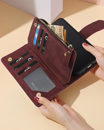 Amazon.com: RANYOK Compatible with iPhone 16 Pro Max Wallet Case - PU Leather Wallet Case for ...