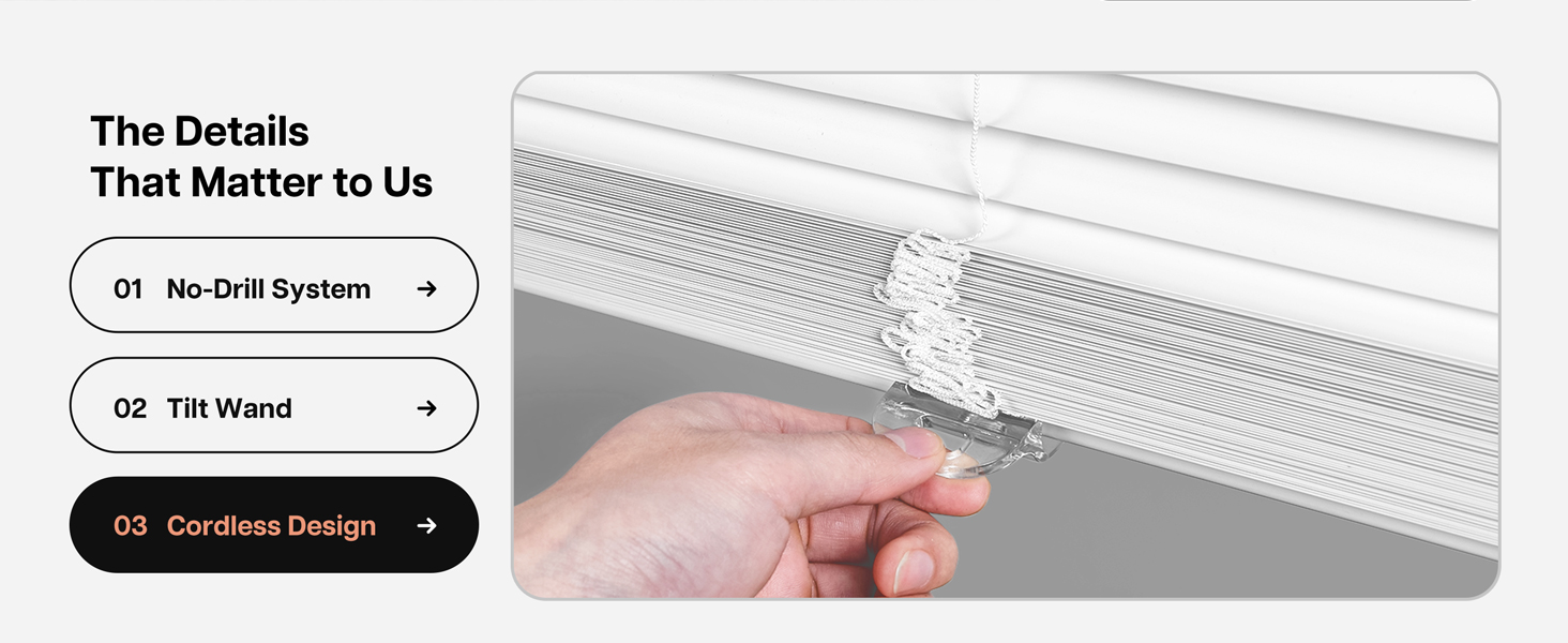 Amazon.com: LazBlinds No Tools No Drill Cordless 1" Vinyl Mini Blinds ...
