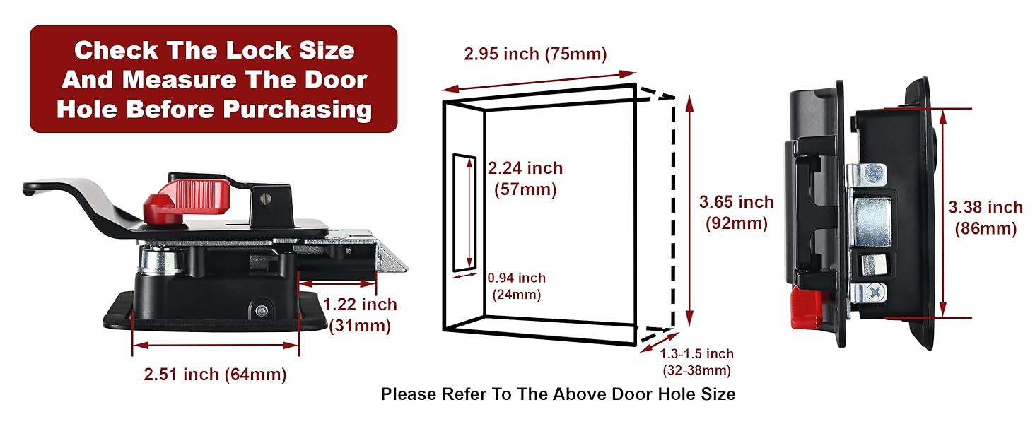 Amazon.com: Naissian Camper Door Lock + 1-1/8" RV Stroage Cam Lock Set,Deadbolt Lock for Entry ...