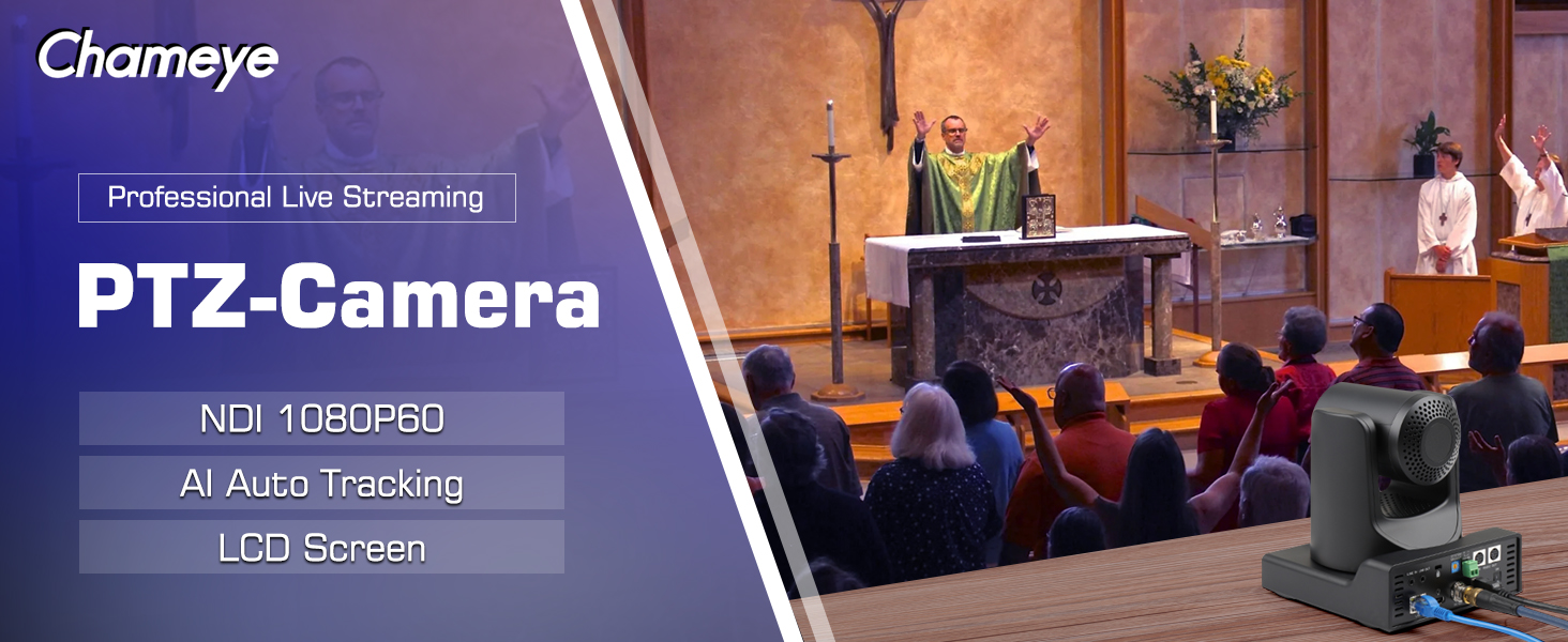 Amazon.com: Chameye NDI HX3 PTZ Camera Bundle 20x Optical Zoom AI Auto ...