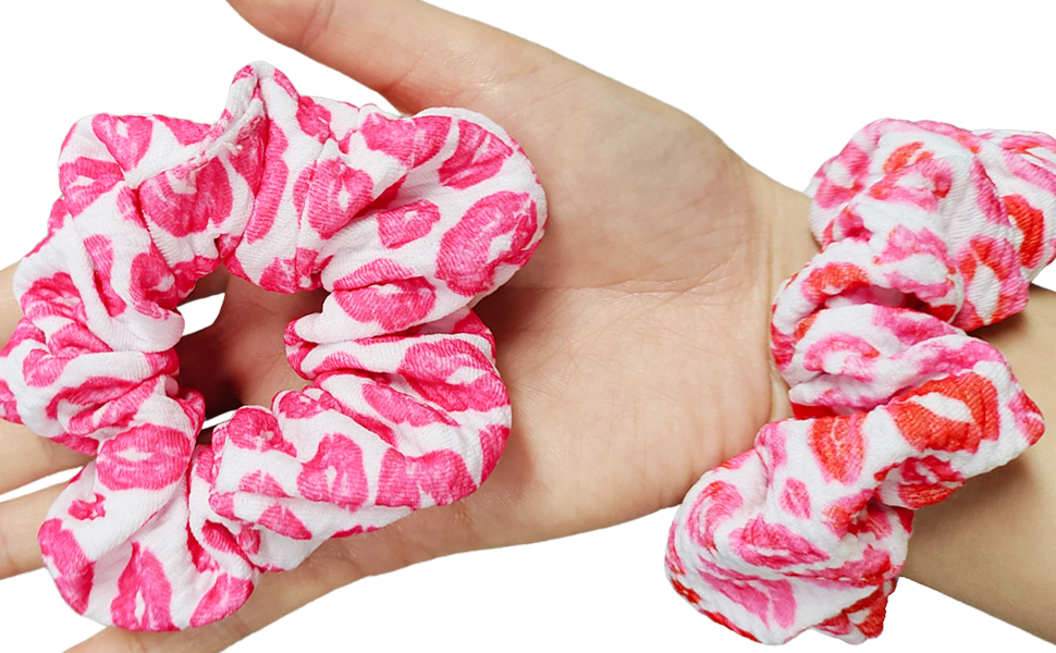 Amazon.com : SeBneny 3PCS Valentine's Day Scrunchies, Pink Silk ...