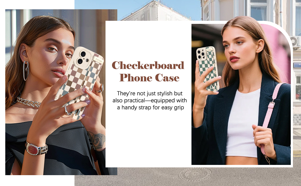 Amazon.com: Lovmooful Compatible for iPhone 16 Pro Case Cute Checkerboard Lattice Plaid Design ...