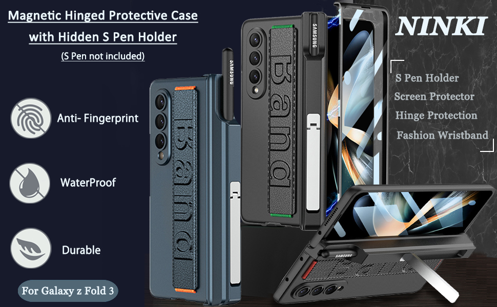 Amazon.com: NINKI for Samsung Galaxy Z Fold 4 Case with Hinge Protection,Screen Protector & S ...