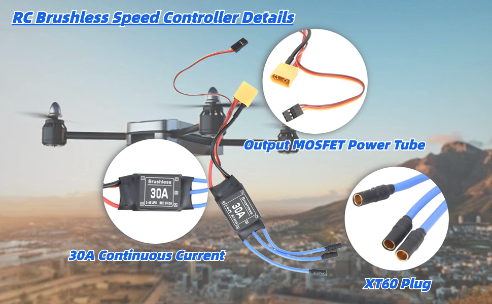 Amazon.com: VGEBY ESC Electronic Brushless Speed Controller 30A for RC ...