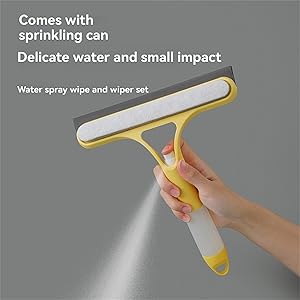 Amazon.com: 3 in 1 Window Cleaning Scraper, Squeegee and Scrubber with Spray, Streak‑Free Window ...