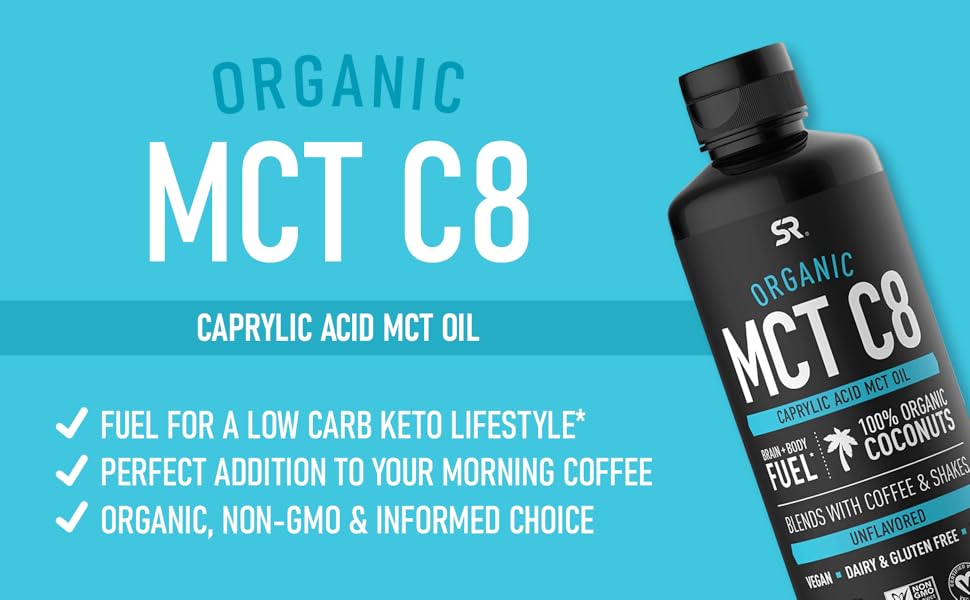 Amazon.com: Sports Research Keto MCT Oil from Organic Coconuts - Fatty Acid Fuel for Body ...