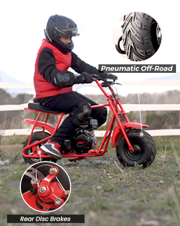 Amazon.com: FRP Mini Dirt Bike GMB100, 99 CC Gas Powered Mini Bike 4 Stroke 3HP, Off Road for ...
