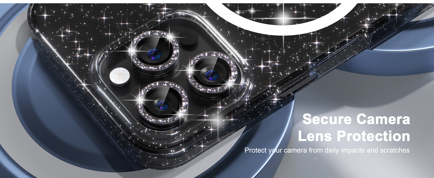 Amazon.com: Choiche for iPhone 15 Pro Max Case Magnetic, Women Clear Glitter Bling Sparkly Case ...