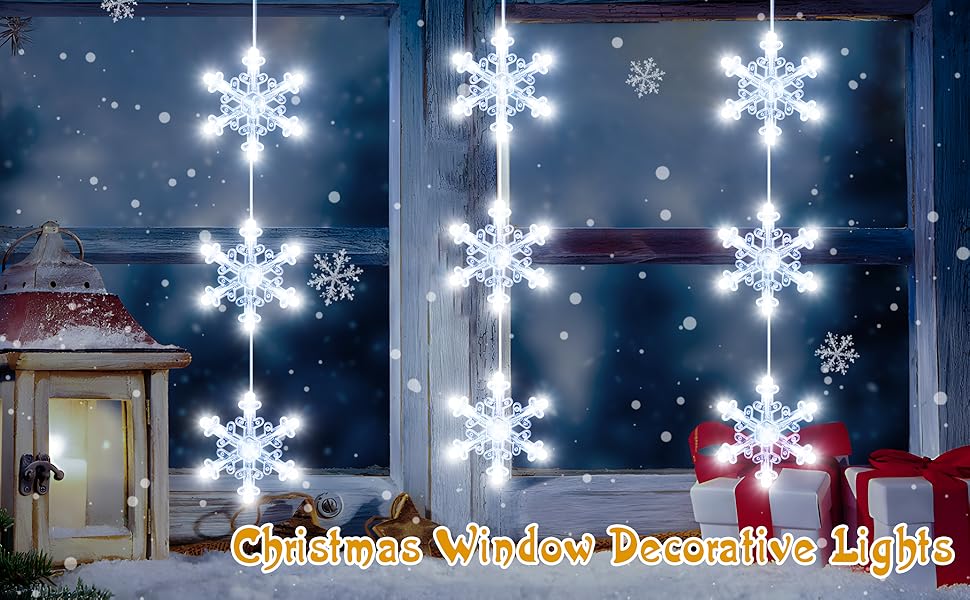 LYUBASA Timer 3Pcs Christmas Window Lights Decorations, Battery Powered ...