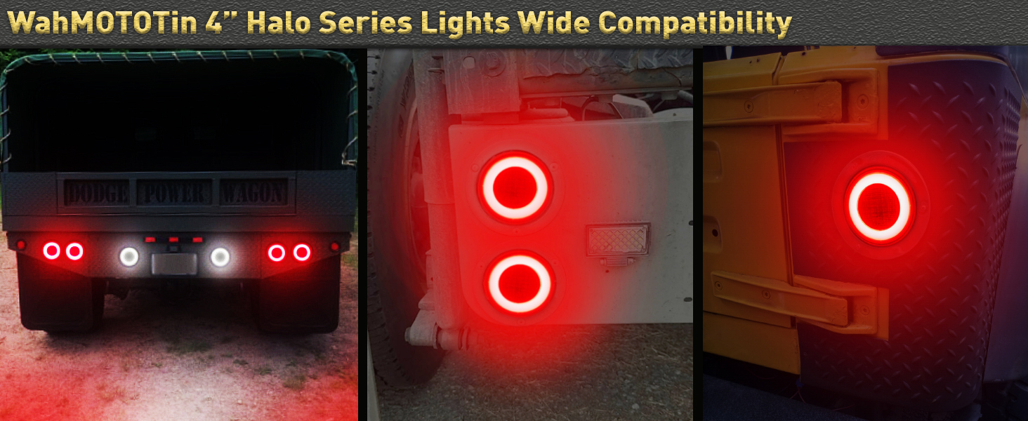 Amazon.com: WahMOTOTin 2pcs 4 inch Round LED Trailer Trucks Halo Brake Stop Running Turn Signal ...