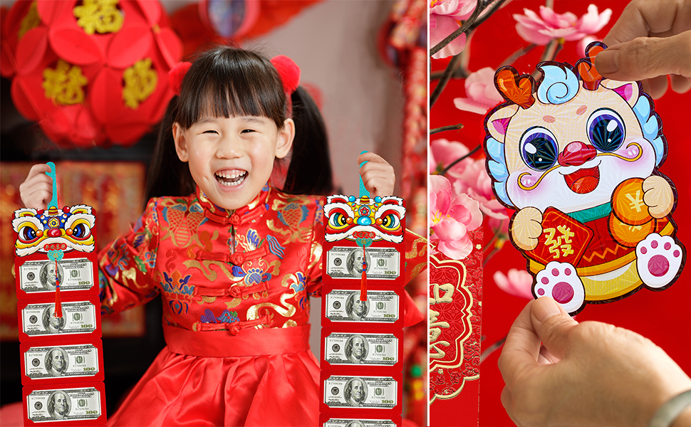 Amazon.com : Winlyn 88 Pcs 32 Designs Chinese New Year Hong Bao ...