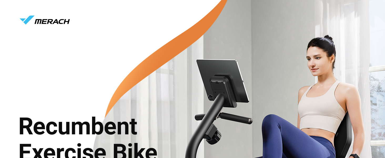 MERACH Vélo d'appartement couché pour la maison avec Bluetooth intelligent et connectivité ...