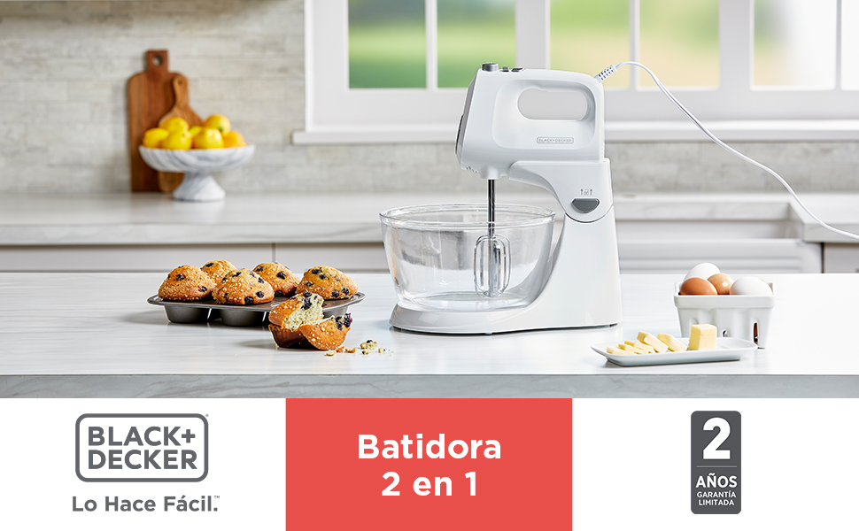 Black+Decker Batidora 2 en 1 Vertical y Manual, 5 Velocidades + Turbo, MX9125-0WDLA : Amazon.com ...