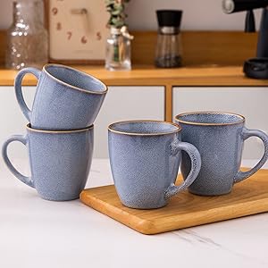Amazon.com: GBHOME Ceramic Coffee Mugs Set of 4, 12oz Stoneware Coffee ...