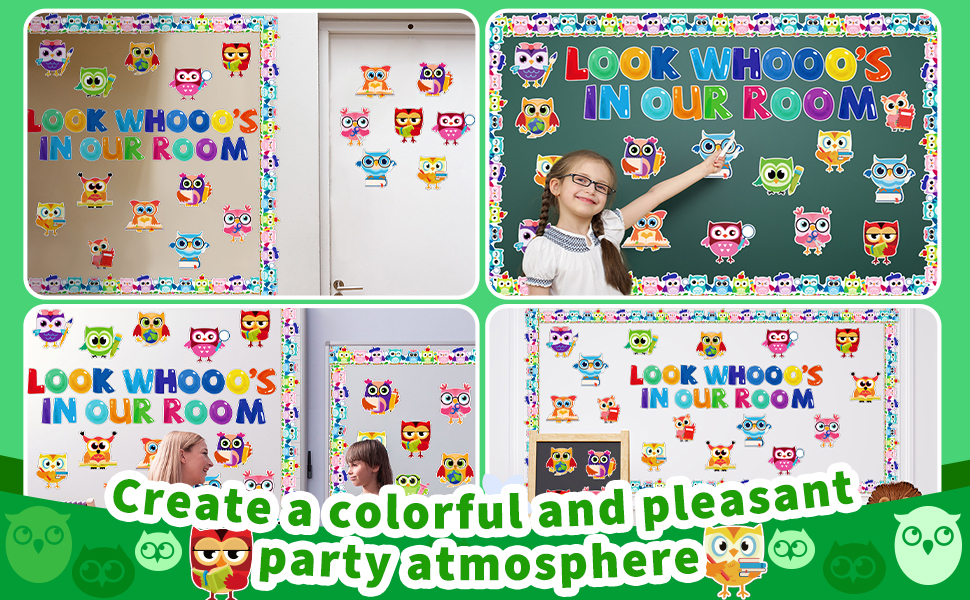 Amazon.com : Kepeel Colorful Owls Classroom Bulletin Board Decorations ...