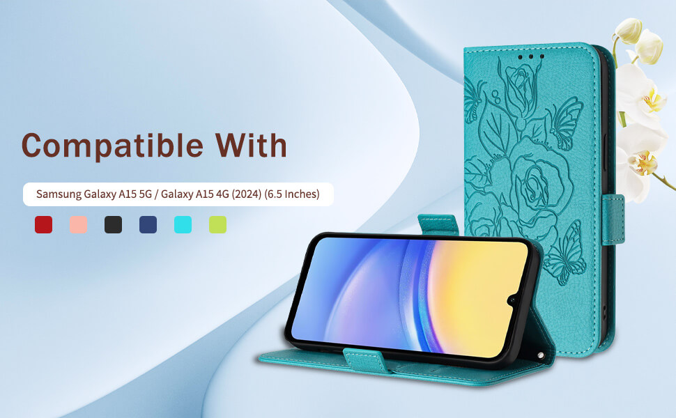 Amazon.com: JanCalm for Galaxy A15 5G Phone Case Wallet,[RFID Blocking][Card Cash Slots][Wrist ...