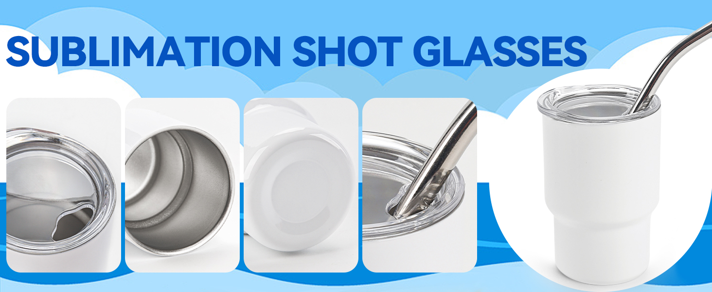 Amazon.com | Joyclub 3 oz Mini Tumbler Shot Glass with Straw and Lid 6 ...