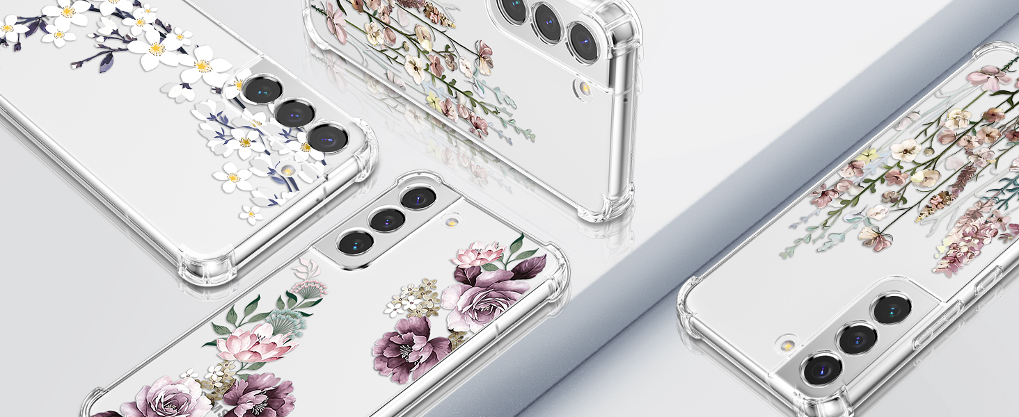 Amazon.com: DEFBSC Soft Case Compatible with Samsung Galaxy S22, Clear Floral Flower Pattern ...