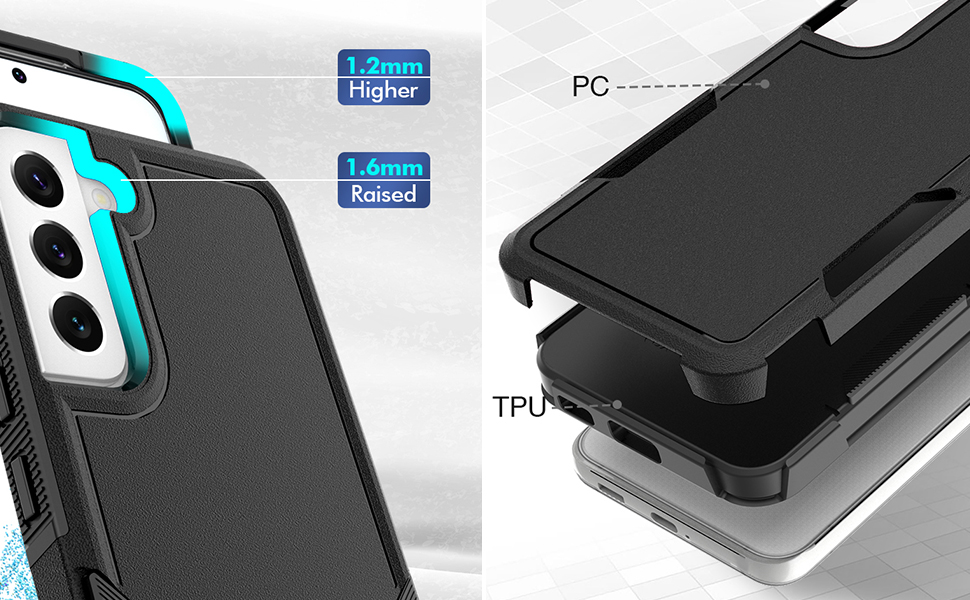 Amazon.com: for Samsung Galaxy S22 Plus Case: Dual Layer Protective Heavy Duty Cell Phone Cover ...