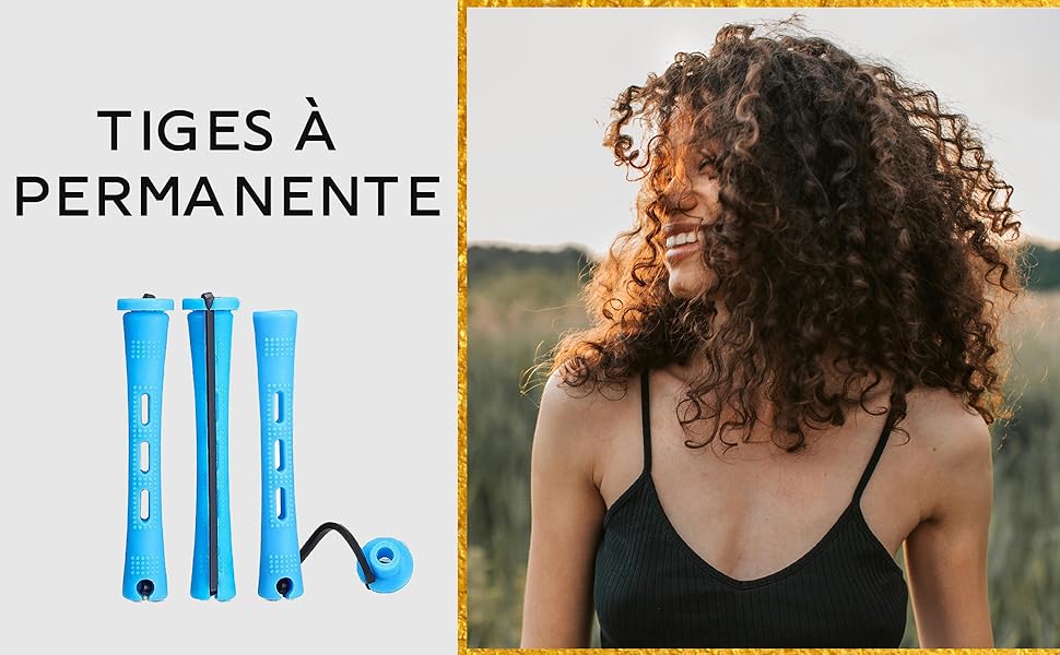 60 Pièces Permanente Cheveux Boucle Kit de Petite Taille, Bigoudis Cheveux Court de 0,35 Pouce ...