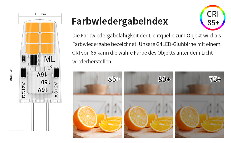 YzzYzz G4 Led Glühbirne, Warmweiss 2700K Lampe 1.2W Entspricht 10W Halogenlampen ...