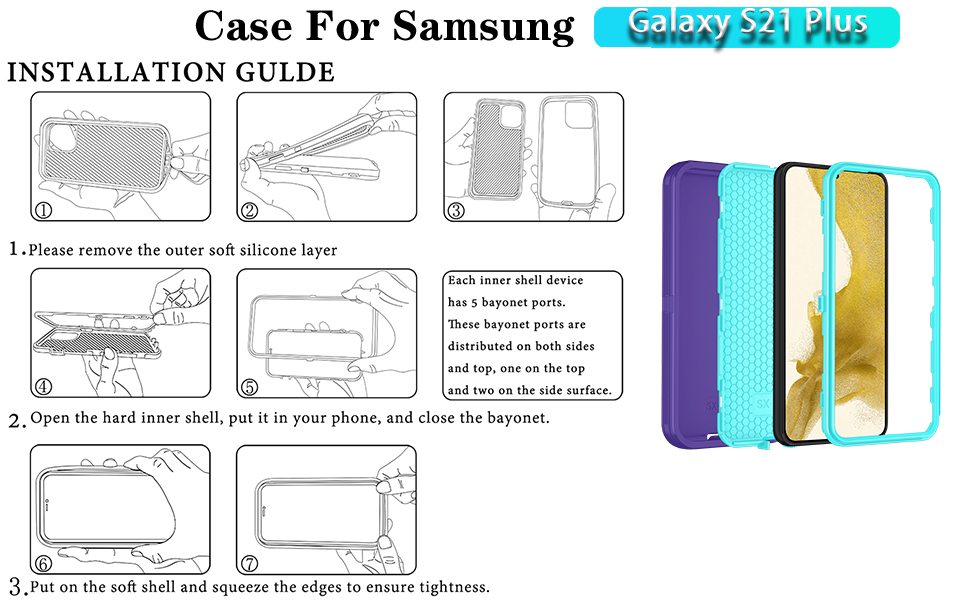 Amazon.com: ONOLA for Samsung Galaxy S21 Plus Case with HD Screen Protector, for Samsung S21 ...