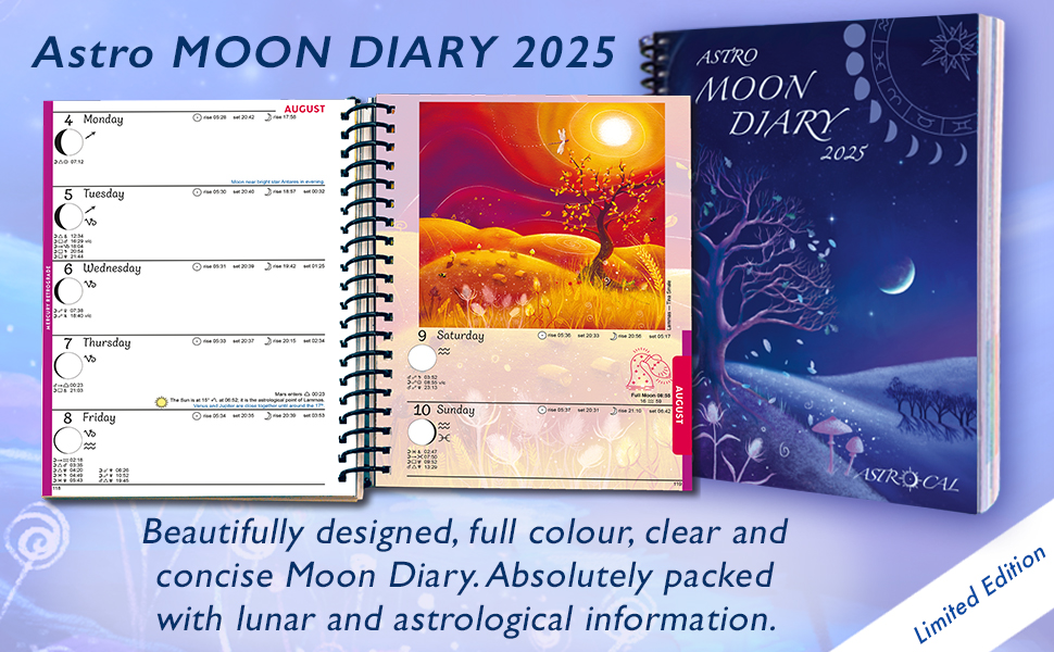 Amazon.com : Astrocal Moon Diary 2025 Datebook Calendar Personal Organiser : Office Products