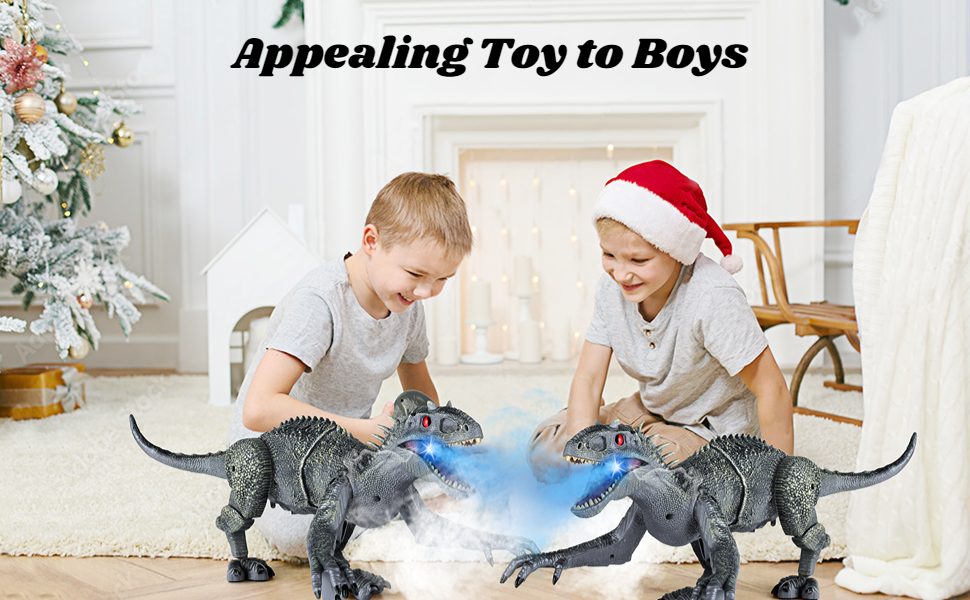 Amazon.com: Remote Control Dinosaur Toys for Kids: Big RC Roaring Walking with Light Sound ...