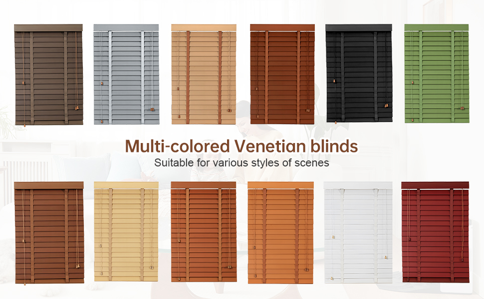 Amazon.com: VinLeap Faux Wood Blinds 2 Inch Cordless, Customizable Mini Blinds, Blackout Privacy ...