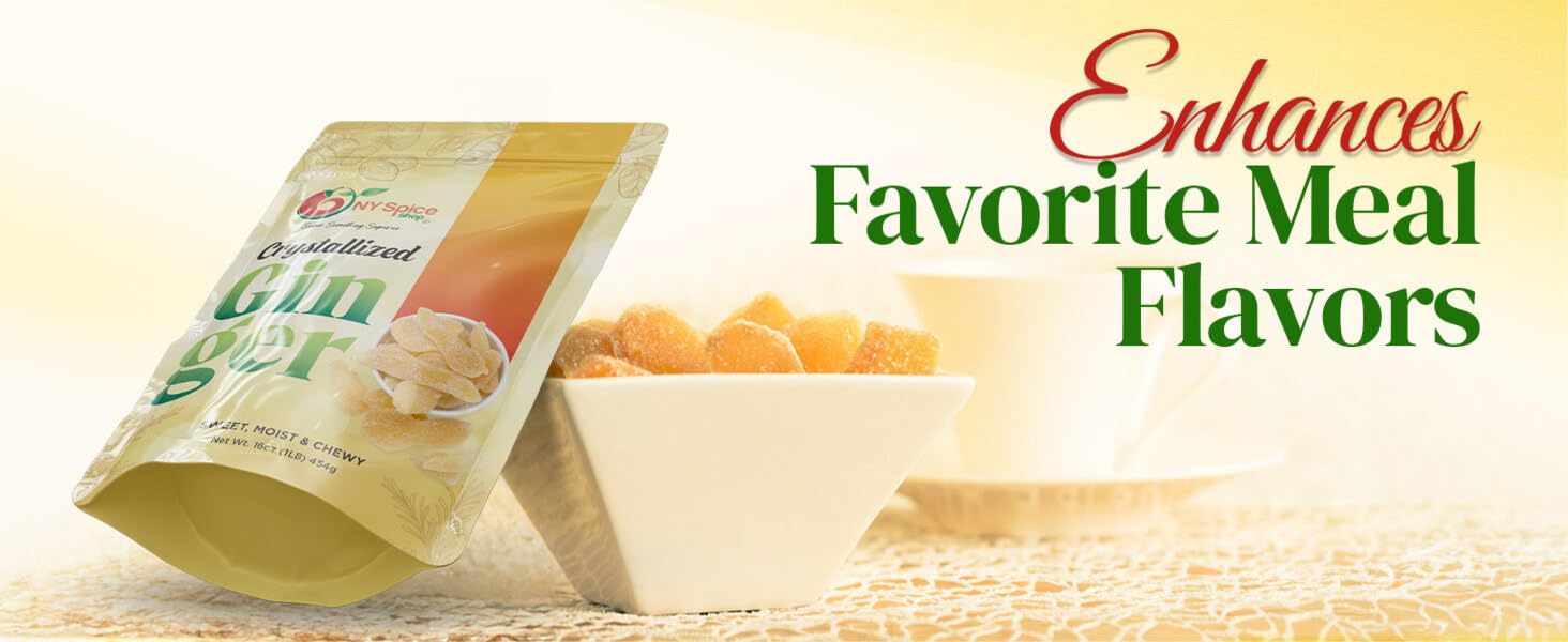 Amazon.com : NY SPICE SHOP Candied Ginger Slices – (16 Oz.) 1 Pound ...