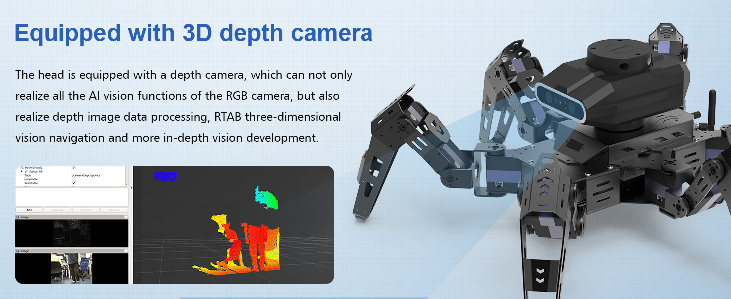 Amazon.com: XiaoR Geek Hexapod Robot Kit for Jetson Nano 3D Depth ...