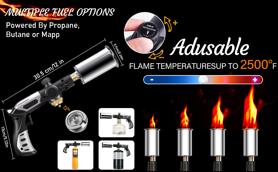 Amazon.com: Powerful Grill & Cooking Torch, BBQ Torch Propane, Kitchen Blow Torch Gun, Grill ...