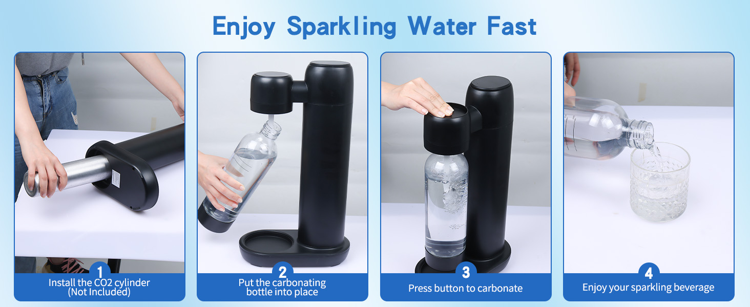 spoonlemon Soda Maker, Seltzer and Sparkling Water Maker, Soda Streaming Machine for Home, Soda ...
