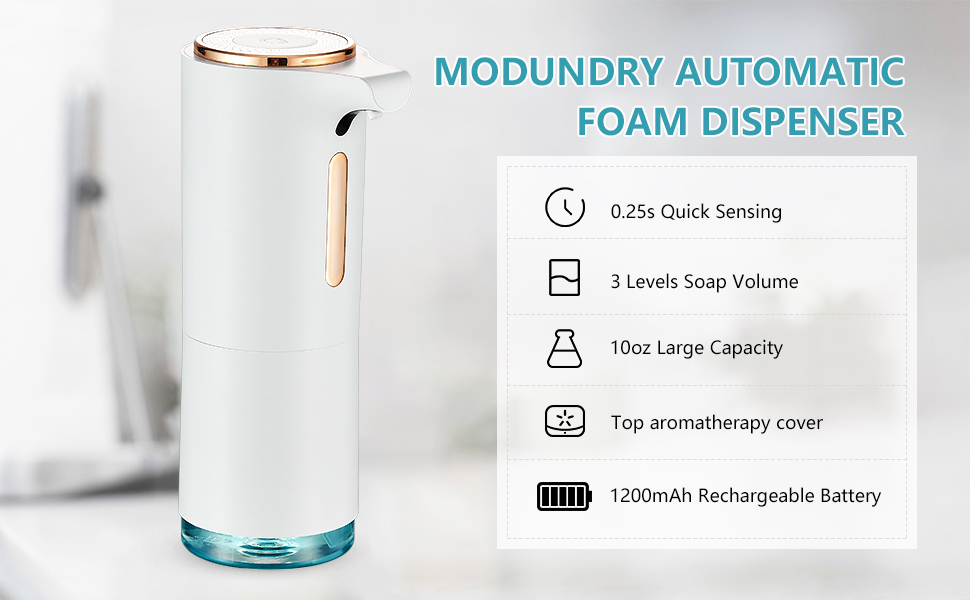 Amazon.com: Automatic Foaming Soap Dispenser, 3 Levels Adjustable Touchless Hand Soap Dispenser ...