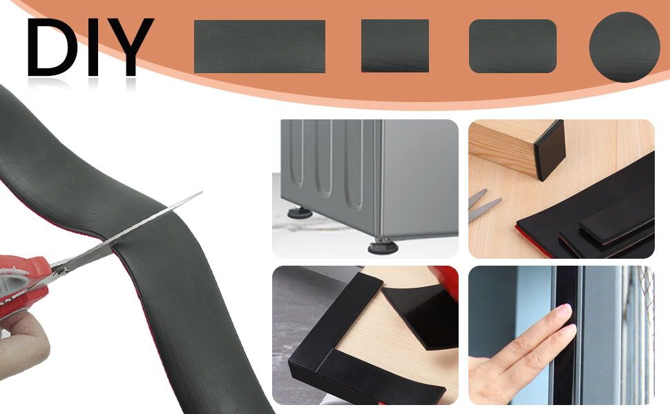 Amazon.com: Self Adhesive Neoprene Rubber Strips, Solid Rubber Sheets Rolls & Strips with ...