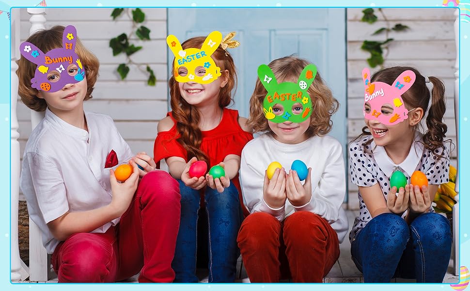 Amazon.com: HubirdSall 16 Packs Easter Bunny Mask Craft Kit for Kids ...