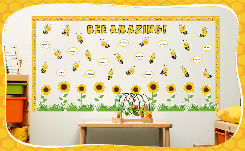 Amazon.com: AsodSway Summer Bee Bulletin Board Cutouts Classroom ...