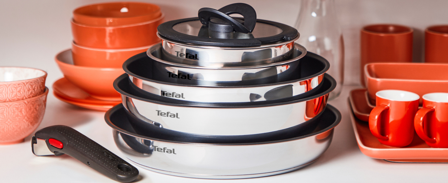 Tefal Ingenio 10 Piece Emotion Stainless Steel Induction Pan Set : Amazon.co.uk: Home & Kitchen