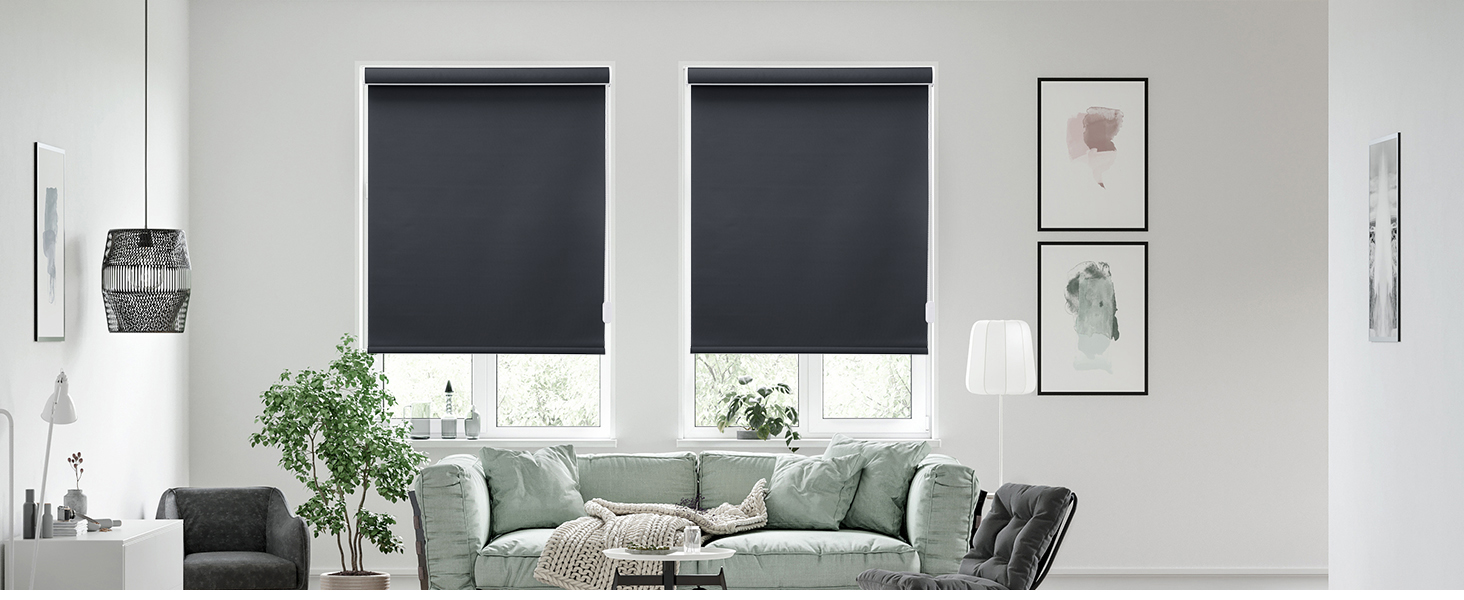 Amazon.com: Changshade Size Custom Corded Roller Shades, Blackout Roller Window Blinds with ...